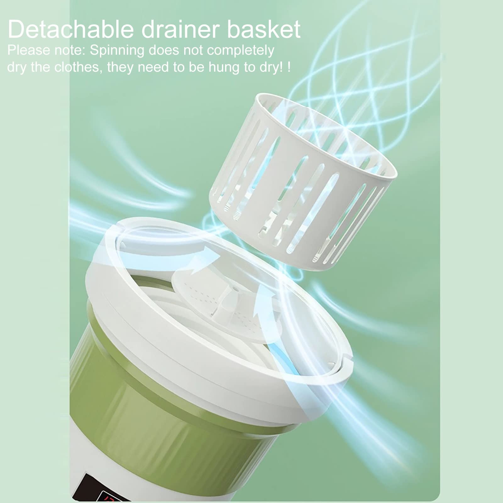 Small Washing Machine Portable Washer Mini Foldable Washing Machine 6.5L Laundry Machine for Baby Clothes, Underwear, Socks, etc (Color : Orange)