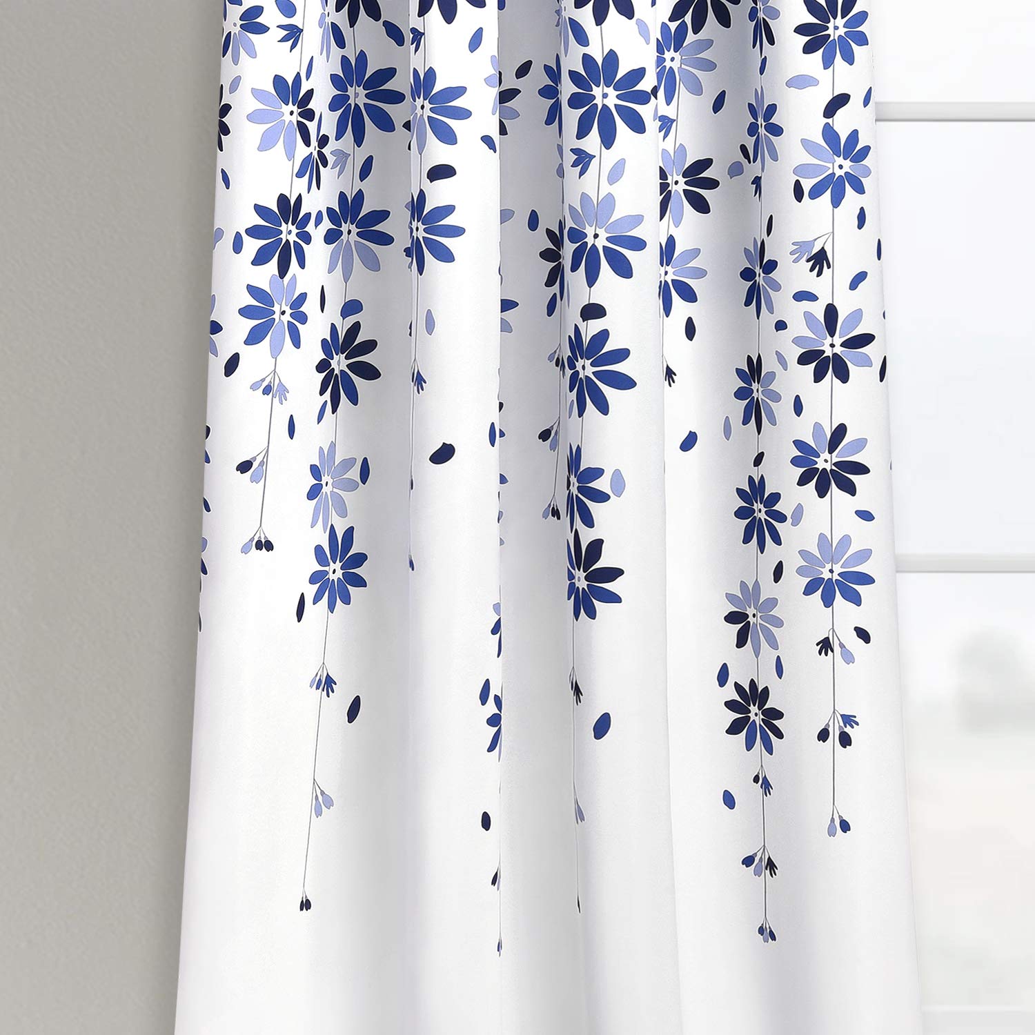 VERTKREA Flowers Window Curtain Valance Floral Rod Pocket Curtains Valance for Window 52 × 18 Inches Flower Blue