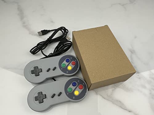 Rii Game Controller, SNES Retro USB Controller, Classic Gamepad Joystick, PC Super Classic Joypad Gamestick for PC, Raspberry Pi, Windows MAC Liunx, Android GP100 (Grey, 2 Pack)