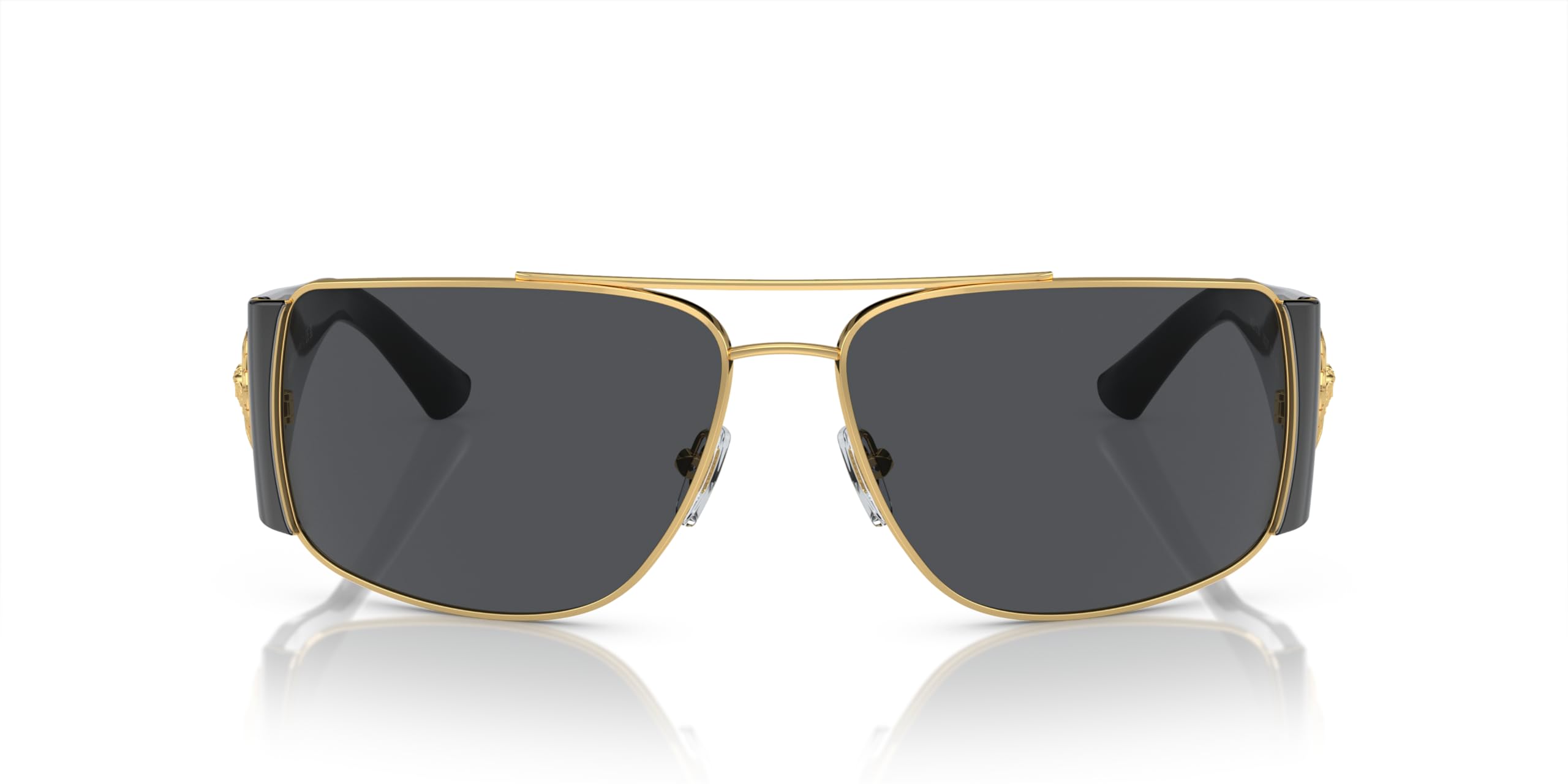 Versace Man Sunglasses Gold Frame, Dark Grey Lenses, 63MM