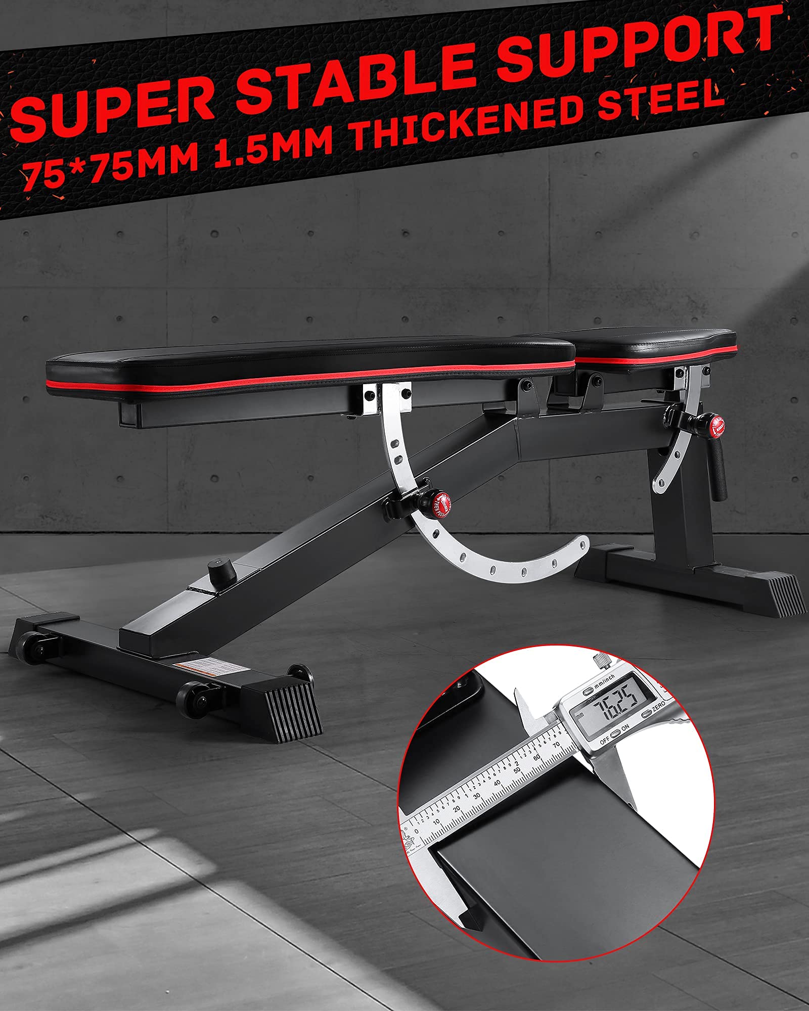 Weight Bench Adjustable Weight Bench With 1000lbs Load Capacity 9+3 Levels Adjustable For Strength Training Resistance Body Exercise For Home Gym Indoor Workout