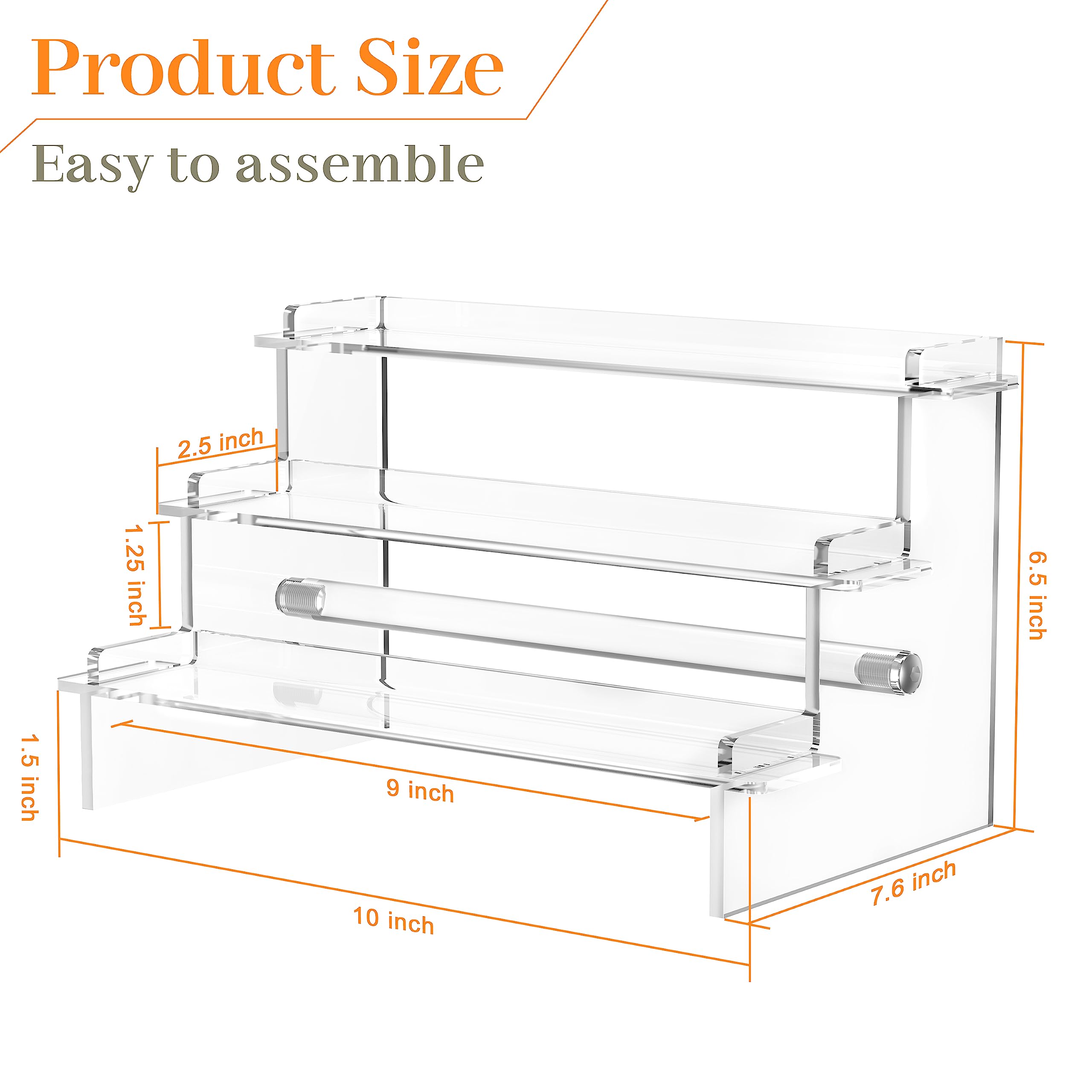 WINKINE Acrylic Riser Stand, Perfume Organizer, Cologne Organizer for Men, Display Riser Compatible with Funko POP Figures, Risers for Display, Makeup Lotion Shelf Organizer, Display Stand