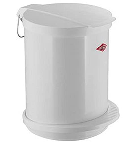 WESCO 111 111212-01 Pedal-Type Trash Can, White, Size: Diameter 10.2 x Height 13.6 inches (26 x 34.5 cm), Pedal Bin 13L