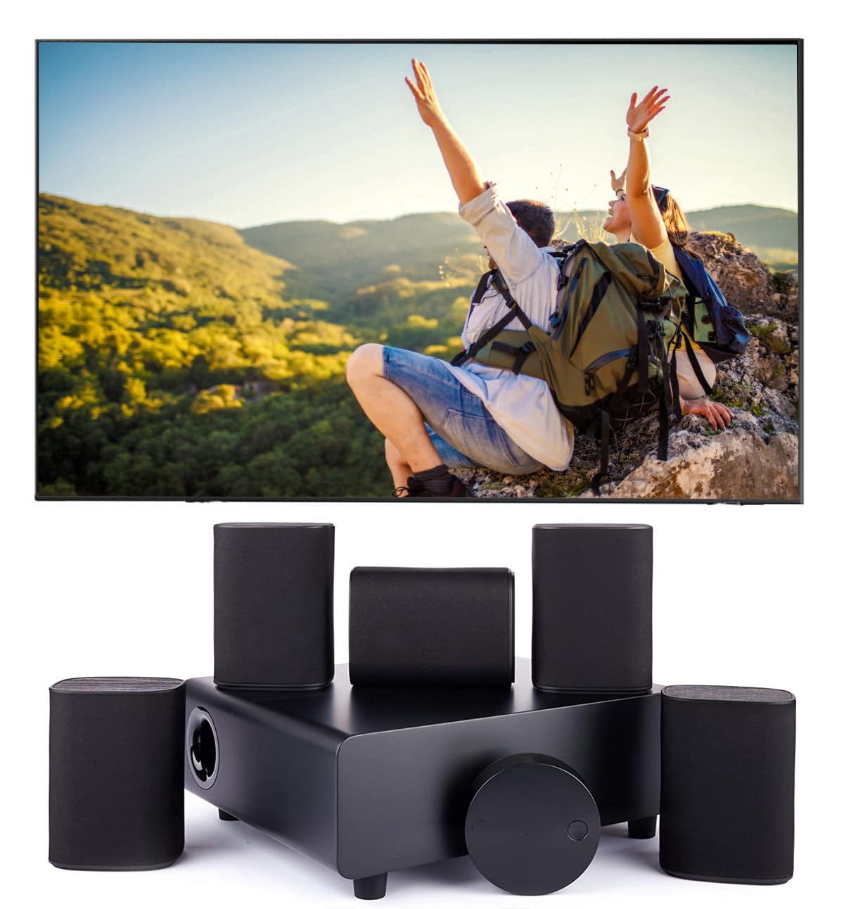SAMSUNG QN85Q60CAFXZA 85 Inch QLED 4K Quantum HDR Smart TV with a MILAN-5-1-SOUNDSEND 5.1 Immersive Cinema-Style Sound System (2023)