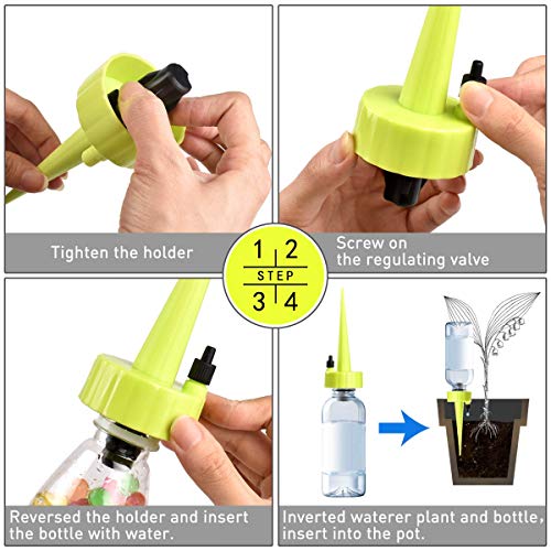 Upgraded Automatic Plant Watering Devices, Self Watering Spikes, Convenient Plant Waterer, Vacation Drip Irrigation System with Slow Release Control Valve Switch for Potted Plants (6 PCS a pack)