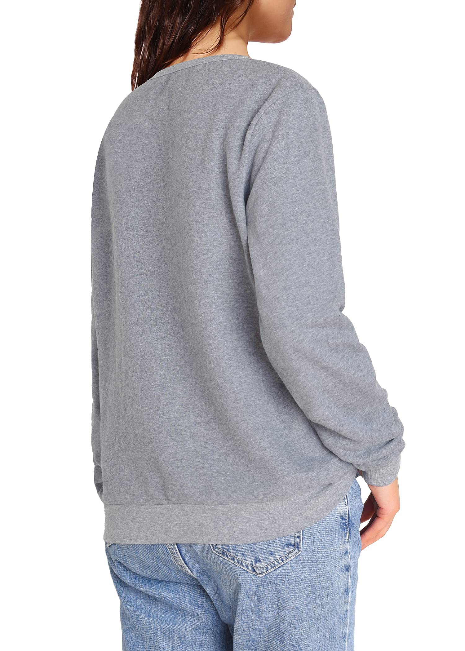 Weintee Women's Crewneck Fleece Sweatshirt L Granite Heather
