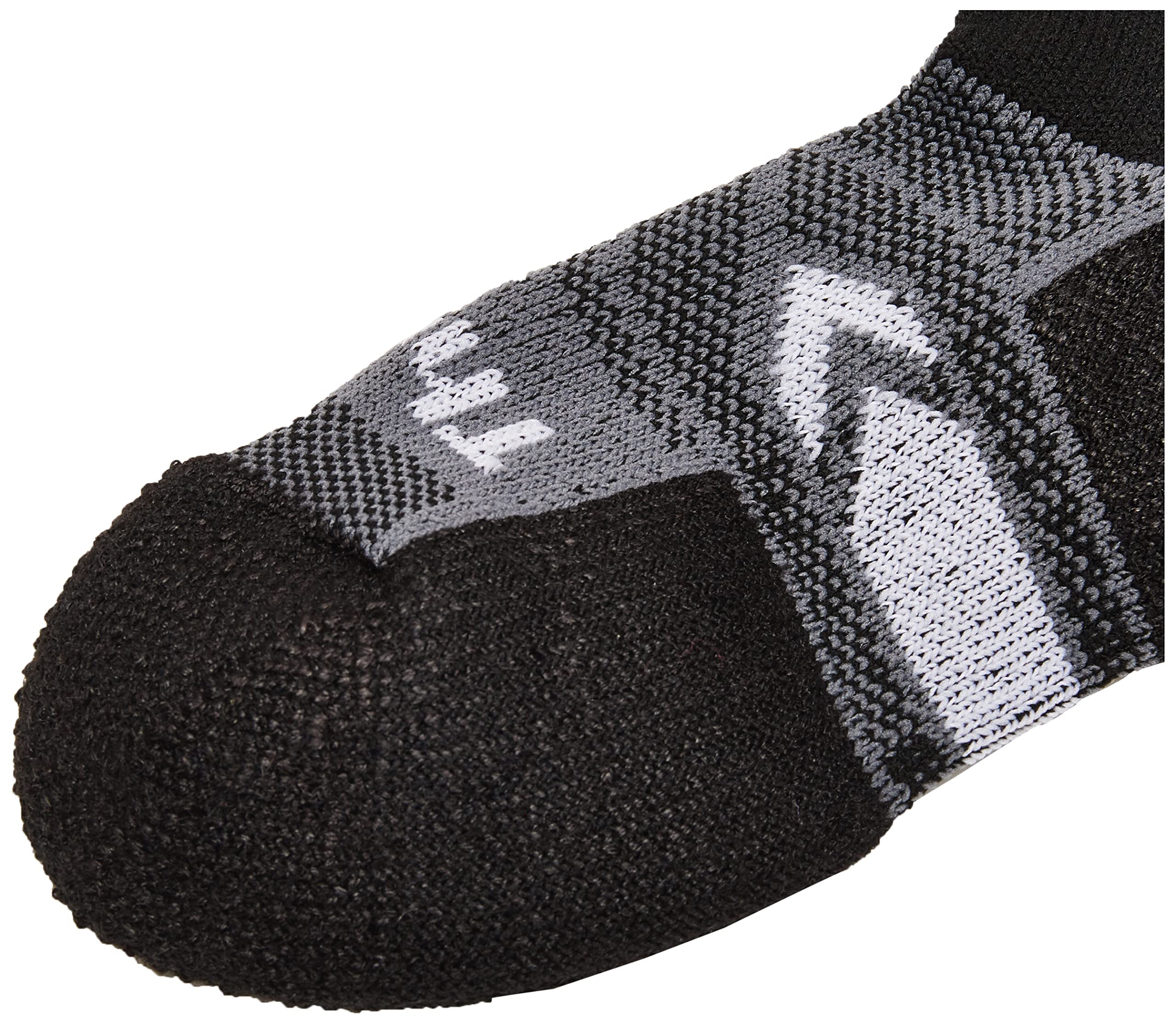Thorlos Unisex Adult's 12 Hour Shift Thick Padded Crew Work Socks, Black/Grey Large