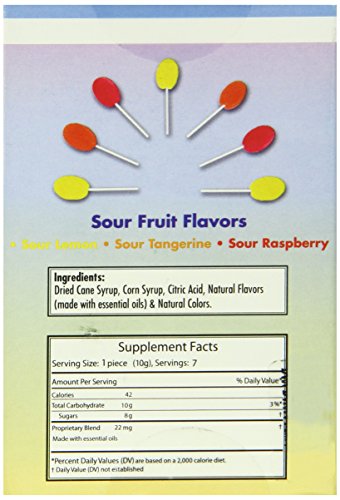 Three Lollies Preggie Pops, Sour Lemon, Sour Tangerine and Sour Raspberry, 7 Count