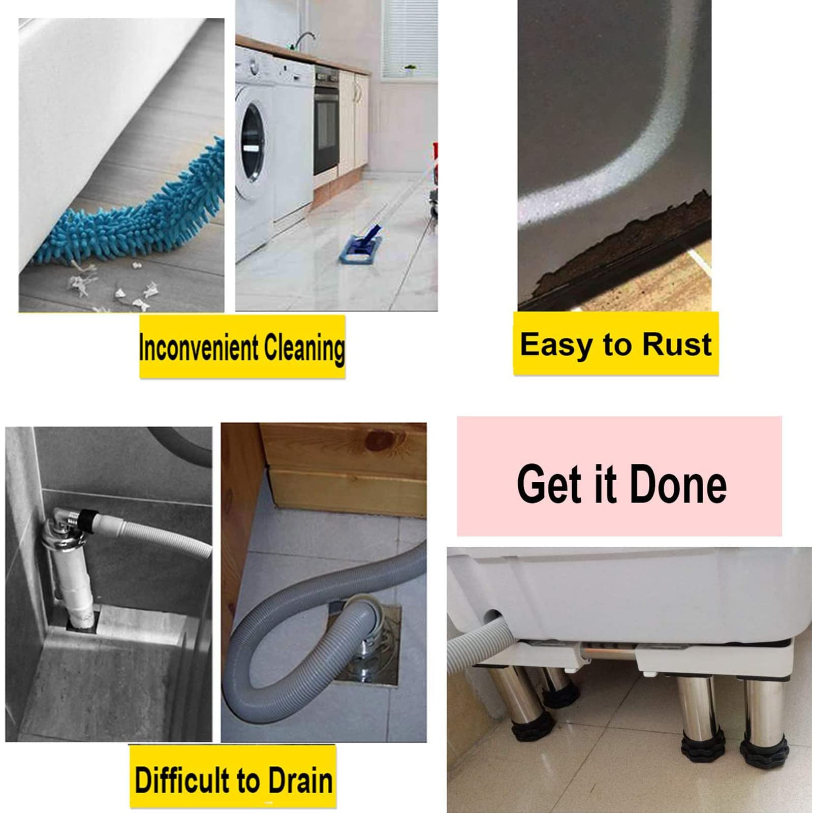 Washing Machine Pedestal Base, 12 Legs Thickened Stainless,Can Hold Up to 660 Lbs Washer and Dryer Base Stand, for Adjustable Dryers Etc (3-5 Days Delivery)