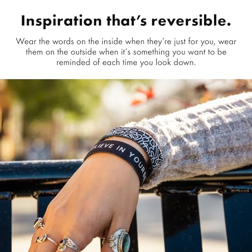 ZOX Bracelets β Believe in Yourself | Stretchy Elastic Band with Motivational Affirmations and Beautiful Artwork, Great Gift for Men, Women, and Kids (Medium)