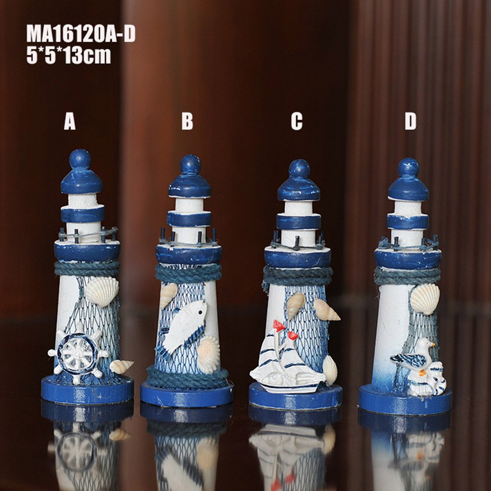 SUPVOX 1PC Fairy Garden Miniature Micro Landscape Lighthouse Miniature Lighthouse Ornament for Home Arts Crafts Decoration (Random Style) 5X5X13CM
