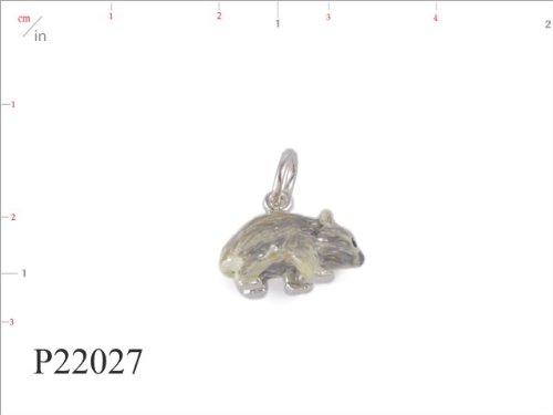 WithLoveSilver Sterling Silver 925 Cute Enamel 3D Wombat Pendant