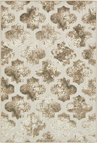 Unique Loom Outdoor Trellis Collection Area Rug - Nashville (9' x 12' Rectangle, Cream/ Brown)