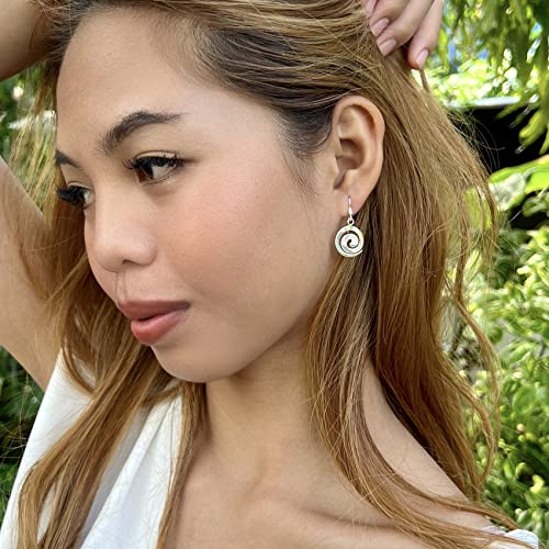 Sterling Silver Swirl Spiral Koru Dangle Earrings