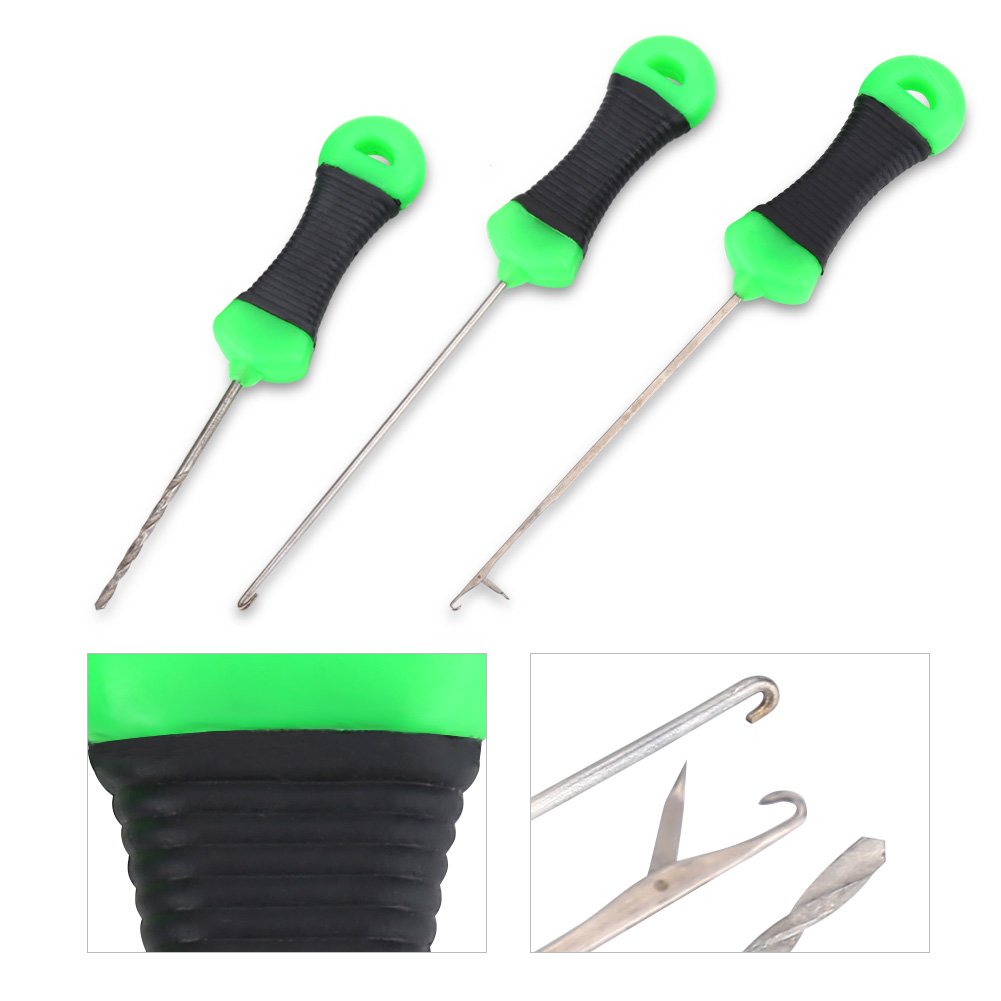 VGEBY 3Pcs Fishing Bait Needle, Portable Carp Bait Needle Carp Fishing Splicing Needle Baiting Hook Drill Rig Tools Carp Bait Needle Carp Baiting Needle Baiting Needle for Carp Fishing
