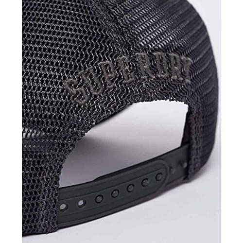 Superdry Mens Unisex Classic Trucker Cap, Mesh Back Panel, Adjustable Strap Vintage Black Size One Size