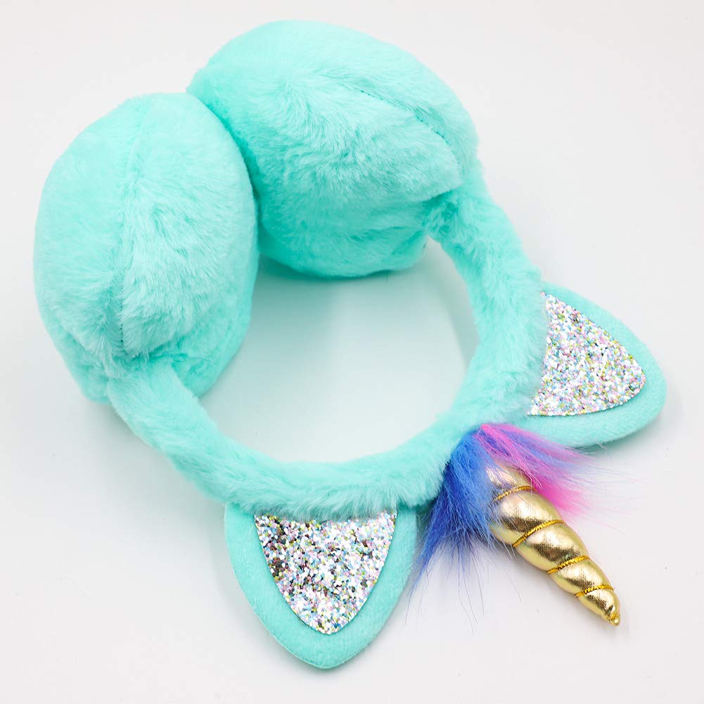 ZTL Unicorn Earmuffs for Girls Kids Women Soft Plush Ear Warmers Winter Ear Muffs