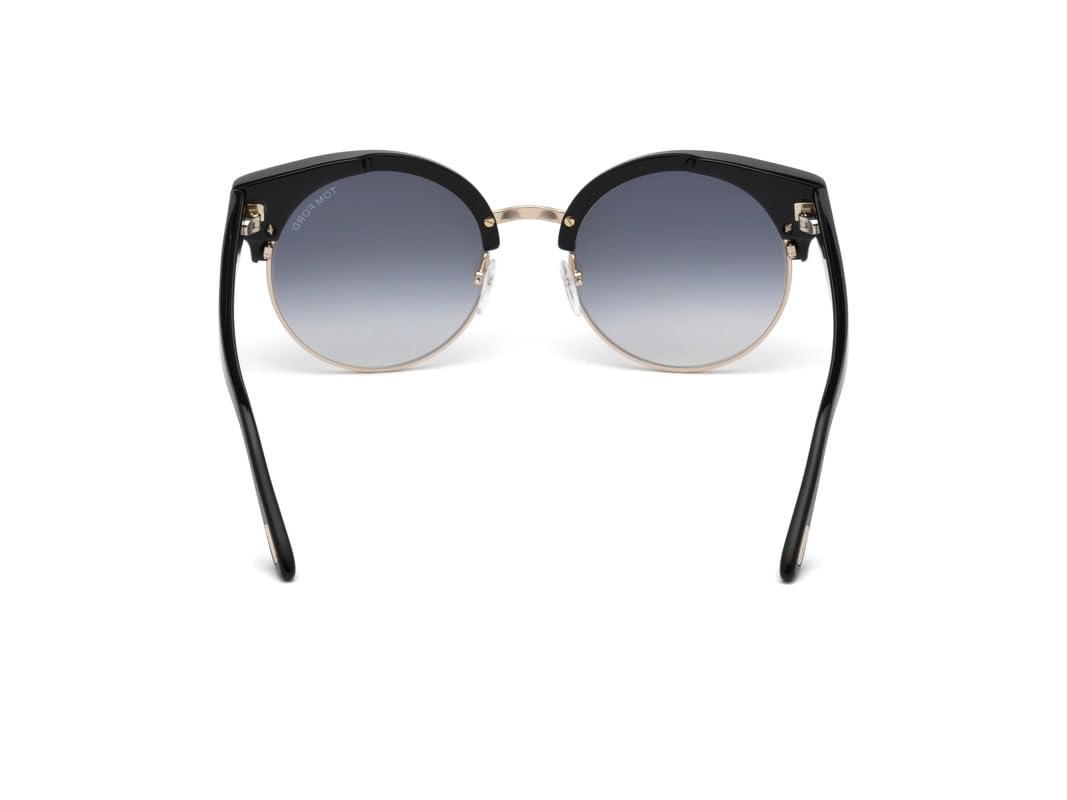 Tom Ford FT0608 Round Alissa-02 Sunglasses TF608 (01B Black/Gold, Gray Gradient)