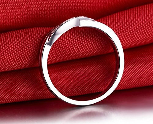 THREE MAN Sterling Silver Wedding Band Ring for Women X Style Brief Design 925 Silver (6)