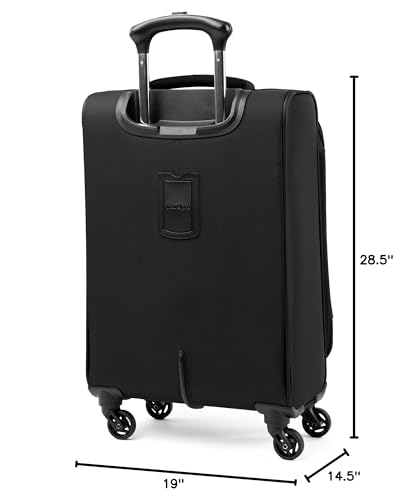 Travelpro Runway 2 Piece Luggage Set, Carry-on & Convertible Medium to Large Check-in Expandable Luggage, 4 Spinner Wheels, Softside Suitcase, Men and Women, Black