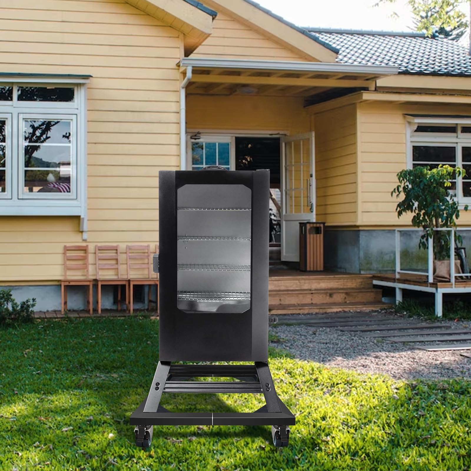 Zsytbyyds Heavy Duty All Steel Smoker Stand,Electric Smoker&Vertical Electric Smoker&Digital Electric Smoker Universal Mobile Stand Base