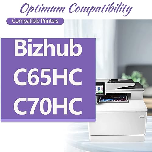 ZIRIA Compatible Toner Cartridges Replacement for Konica Minolta TN617(K+C+M+Y), Work with Bizhub C65HC C70HC Printer 4-Color