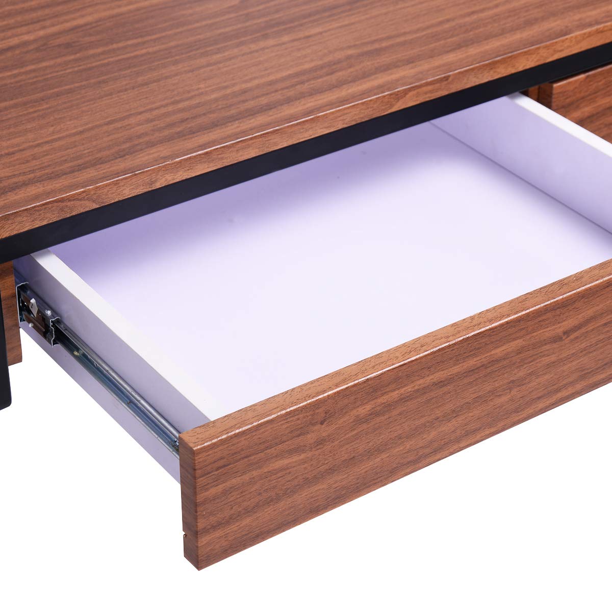 Tangkula Computer Desk, PC Laptop Desk Modern Simple Style Study Writing Table, Home Furniture Office Workstation with Storage Drawers (Wood)