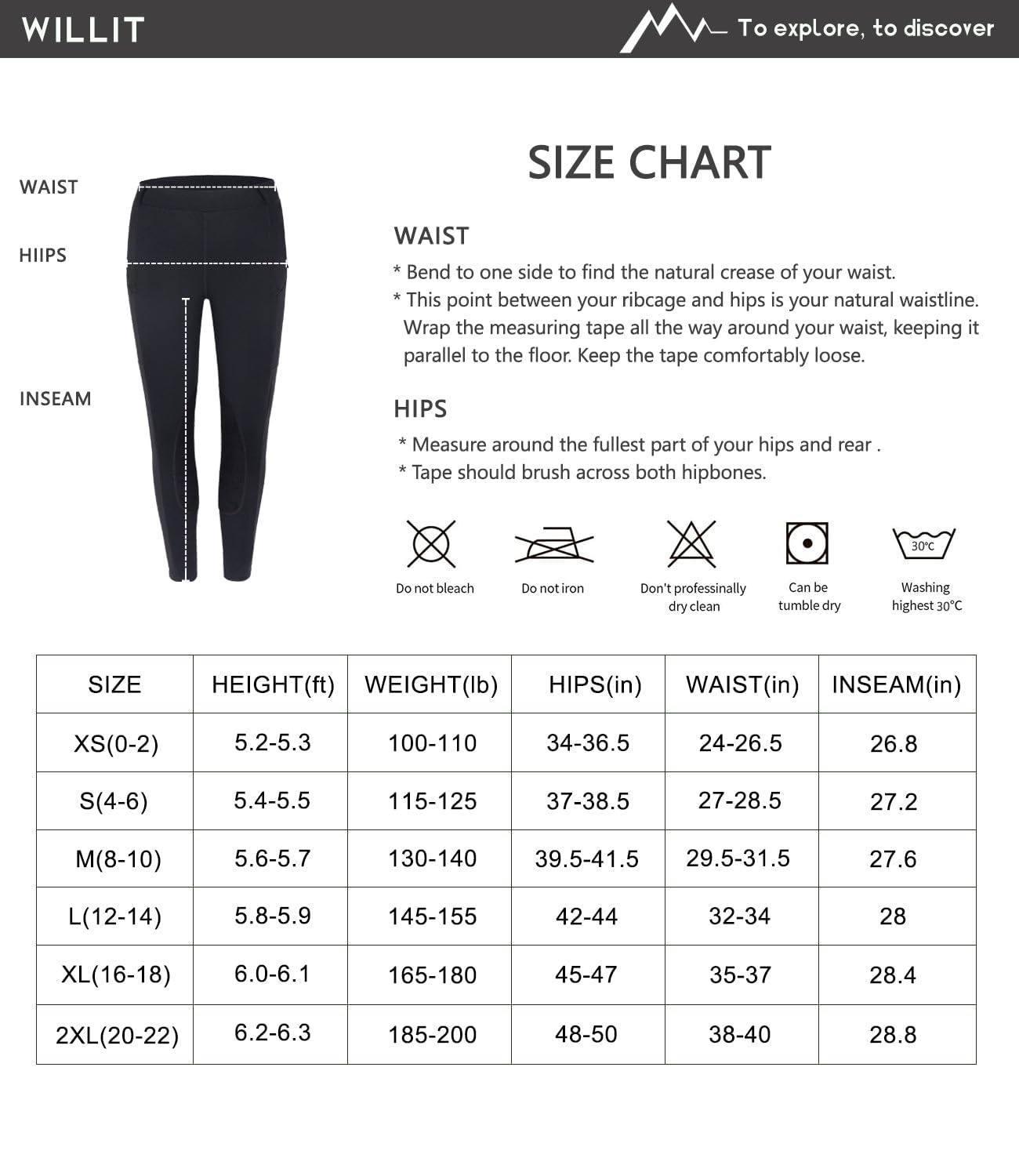 Willit Women's Horse Riding Pants Knee-Patch Equestrian Breeches Horseback Schooling Tights Zipper Pockets Black S