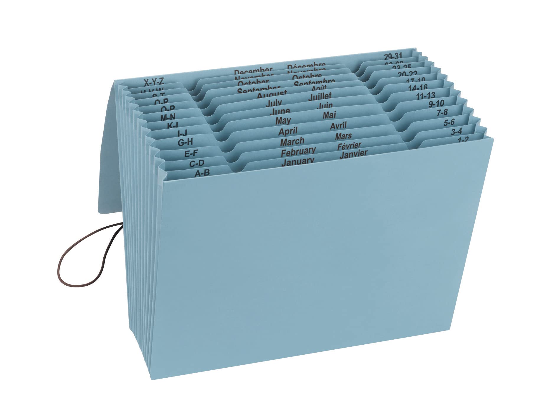 Smead 100% Recycled Expanding File, 12 Pockets, Flap and Cord Closure, Letter Size, Blue Moon (70779)