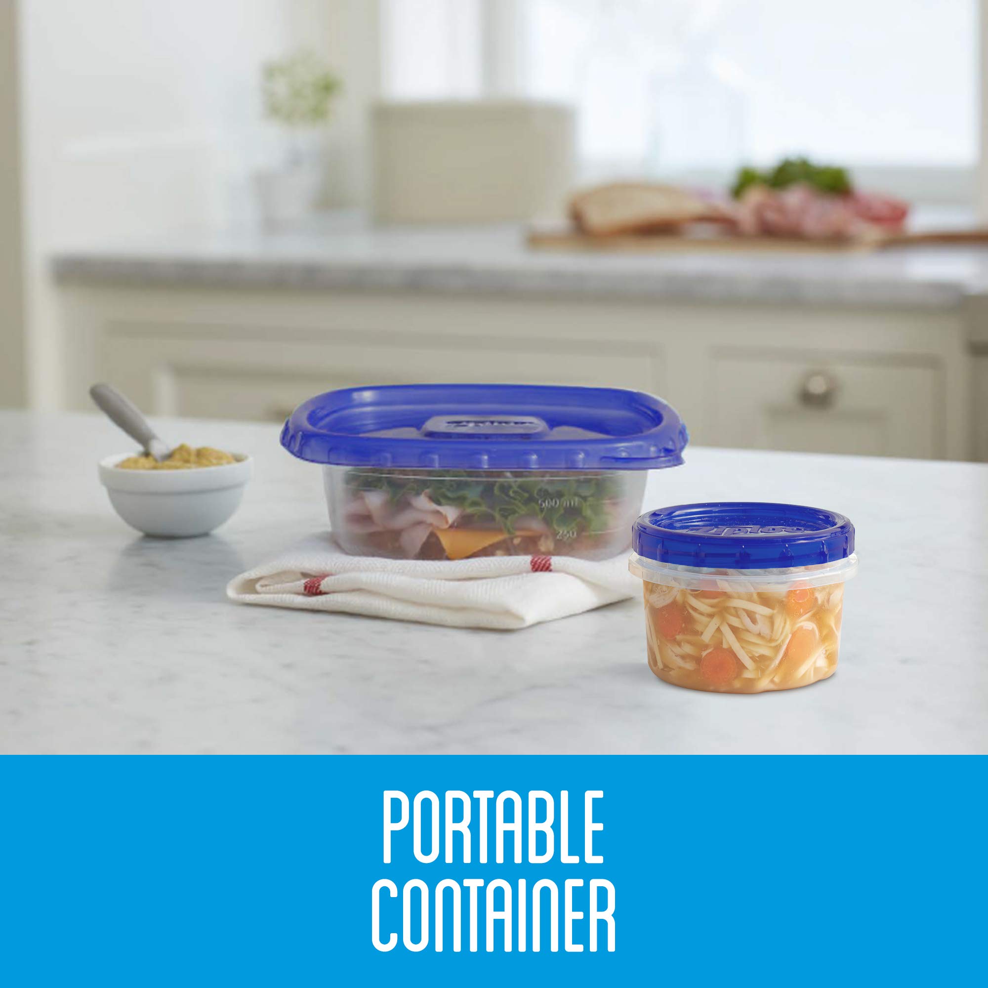 Ziploc Food Storage Meal Prep Containers Reusable for Kitchen Organization, Dishwasher Safe, Variety Pack, 20 Count