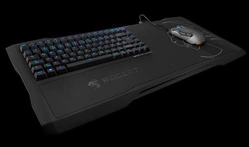 ROCCAT SOVA Gaming Lapboard USB Keyboard English Layout - for PC, Xbox One, PS4, LED Light (Blue), Mechanical Keys, Built-In Mouse Pad, (Part# ROC-12-181)