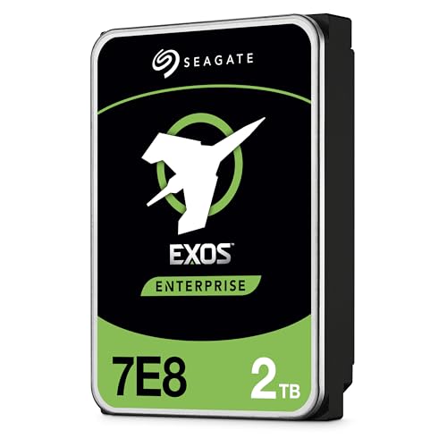 Seagate Exos 7E8 2TB Internal Hard Drive Enterprise HDD β CMR 3.5 Inch 512E SATA 6Gb/s 7200 RPM 256MB Cache for Enterprise, Data Center β Frustration Free Packaging (ST2000NM000A)
