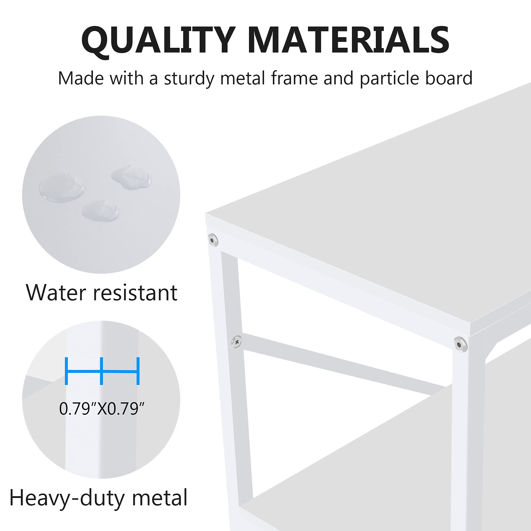 Tribesigns 70.9 Inch Extra Long Console Table, Modern Sofa Table Behind Couch Table with Storage Shelves, 3-Tier Industrial Hallway Entryway Table for Living Room, 3 Shelf Bookshelf(White)