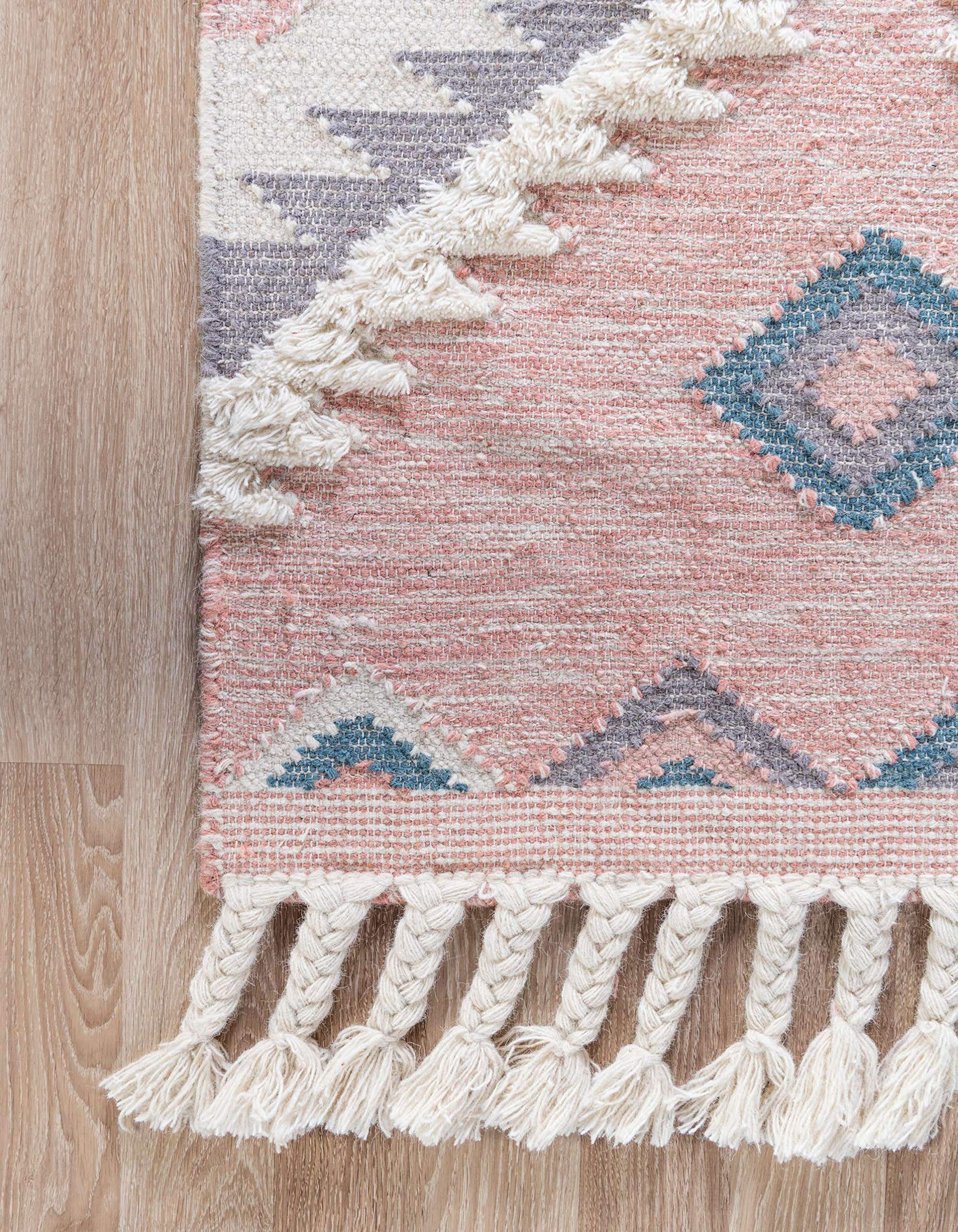 Unique Loom Mesa Collection Area Rug - Papago (8' x 11' Rectangle, Pink/ Cream)
