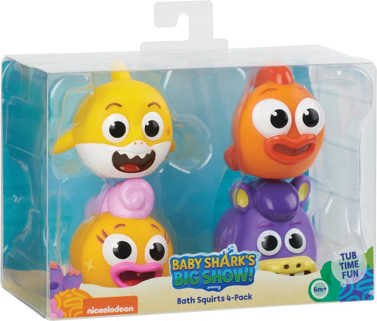 WowWee Pinkfong Baby Shark Bath Squirt Toy - 4 Count (Pack of 1) Assorted