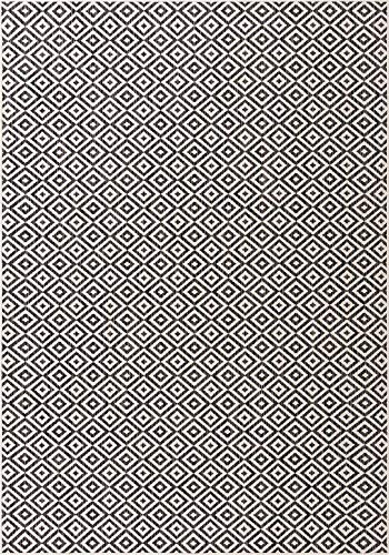 Unique Loom Outdoor Collection Area Rug - Costa Rica (7' 1' x 10' Rectangle, Charcoal Gray/ Ivory)