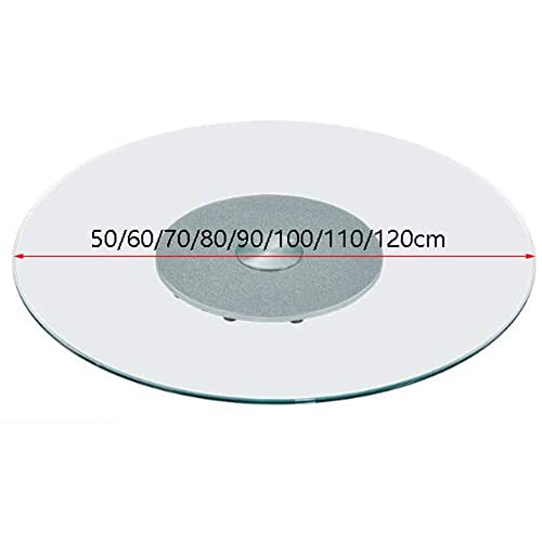 ZJIEX 40″ Large Tempered Glass Lazy Susan Turntable, Round Tabletop Rotating Tray, Kitchen Dining Table Rotating Serving Plate, 360° Swivel Tray (Color : Gold, Size : Ø60cm/24inch)