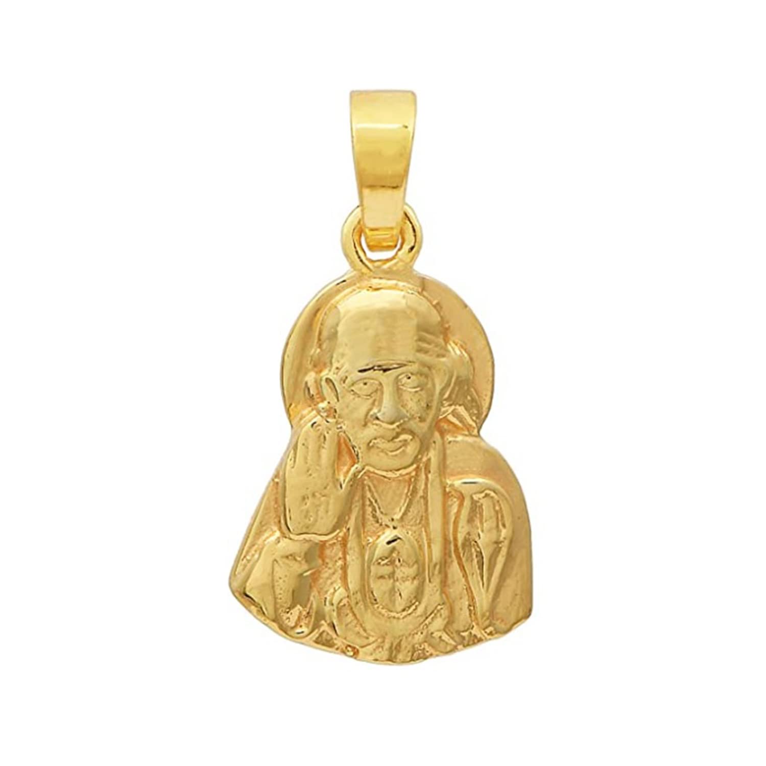 Shine Jewel SHIRDI SAI BABA 925 Sterling Silver Vermeil Religious Pendant