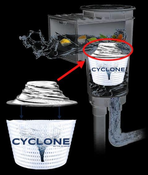 The Skimmie Cyclone - Turbocharges Pool Skimmer Water Flow - Improves Pool Surface Cleaning & Debris Removal - Pool Accessories & Pool Skimmer 7" Funnel Design Works with Any Pool Water Level
