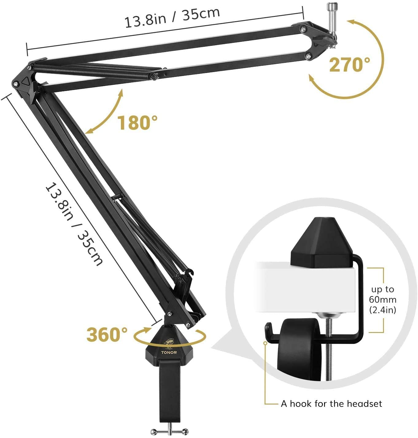 TONOR Condenser Microphone 192kHz/24Bit, USB Cardioid Computer Mic Kit with Upgraded Boom Arm/Spider Shock Mount for Recording, Streaming, Gaming, Podcasting, Voice Over, YouTube, TC-2030