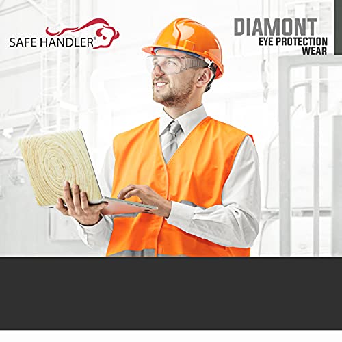 SAFE HANDLER BISON LIFE Diamont Vented Over Glasses Safety Glasses 1 PAIR | Meets ANSI Z87.1, Impact Resistant Polycarbonate Lens (1 Pair)
