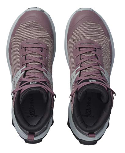 Salomon X Raise MID Gore-TEX Hiking Boots for Women, Flint/Phantom/Quarry, 10.5