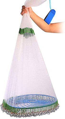 Zjnhl Fishing Equipment/Hand Throwing Automatic Fishing Nets (Size : Height 2.1m Iron Chain) (Size : Height 2.7m Iron Chain)