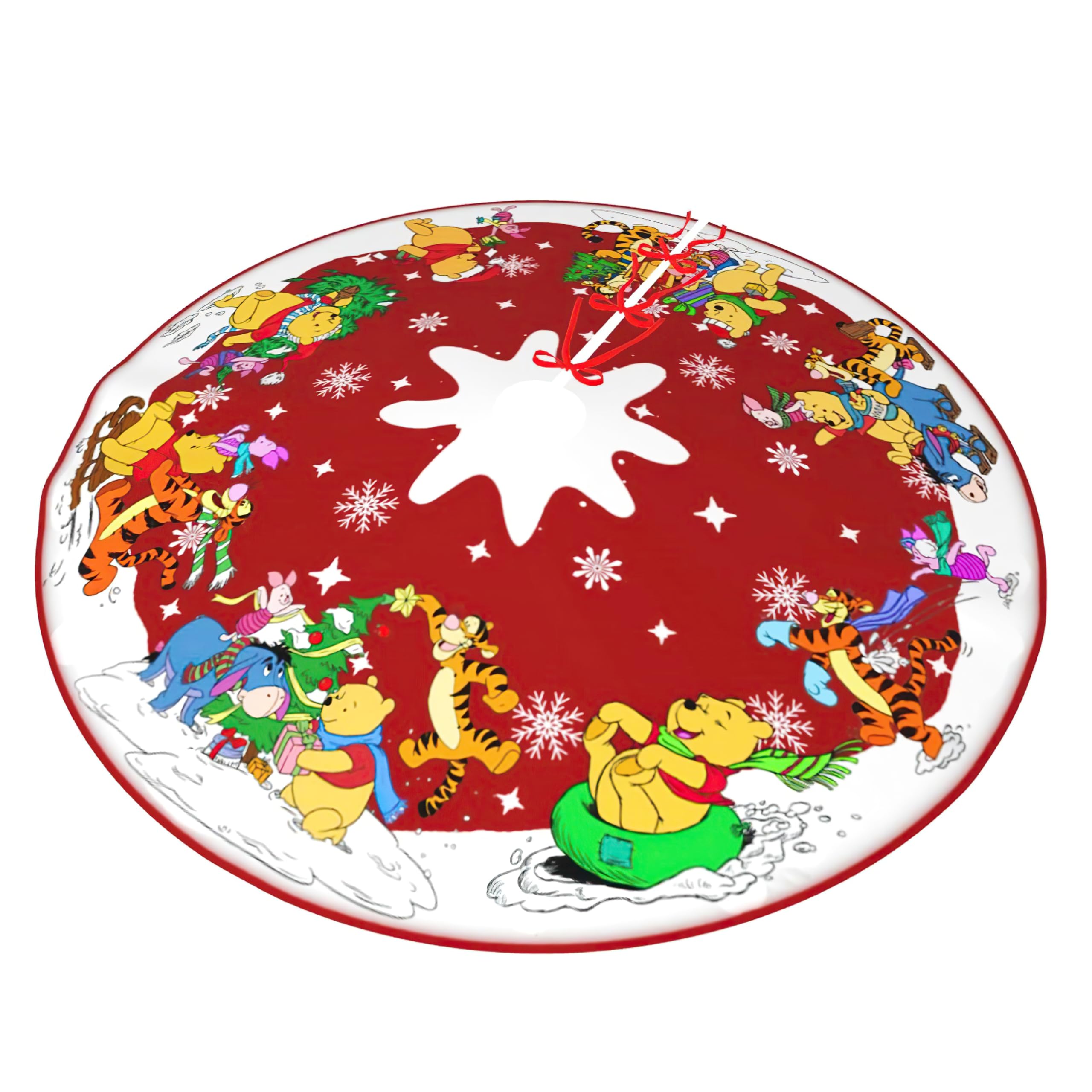 Winnie Christmas Tree Skirt,Super Soft Tree Skirt Deco,Xmas Tree Decoration Gifts.Christmas Party Decorations. (R1, 30")
