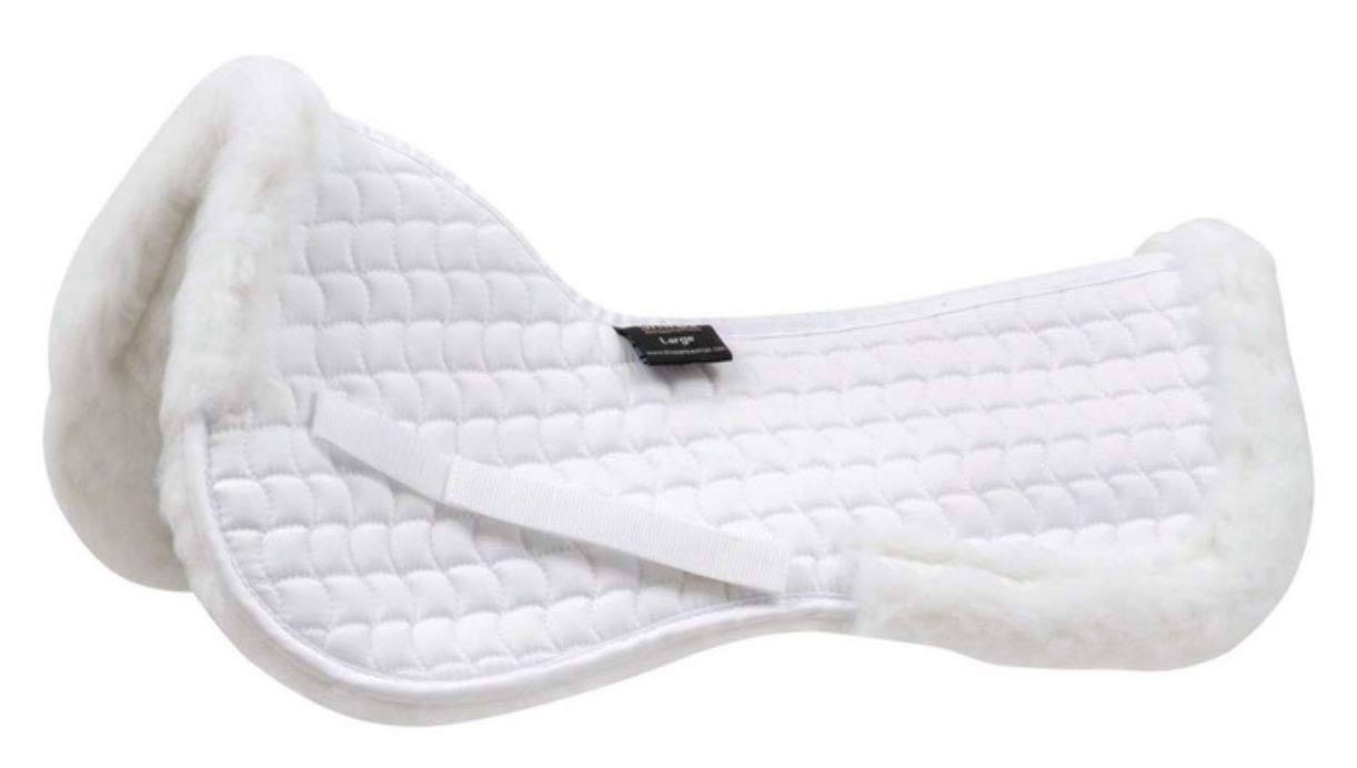 Shires ARMA HIGH Wither FLEECE HALF PAD (Large, White/White)