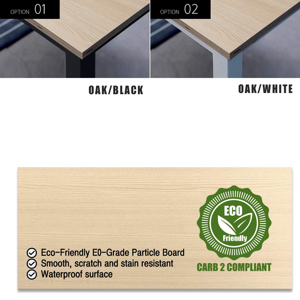 SOFSYS 47.2" Multi-Functional Computer Desk Workstation Table, Industrial Home Office Design for Writers, Video Gaming, Designers and Entrepreneurs, Large Desktop with Metal Frame, Oak/White