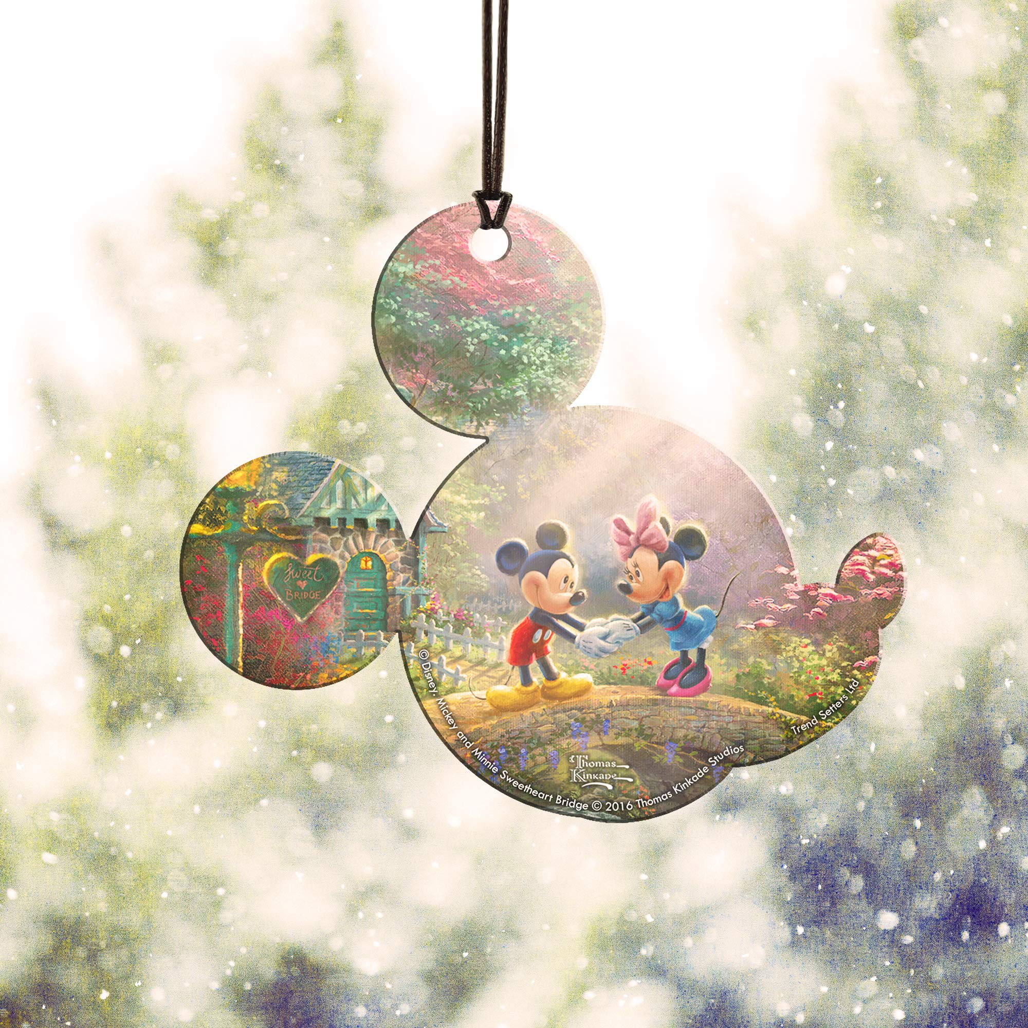 Trend Setters Disney - Mickey and Minnie Mouse - Sweetheart Bridge - Mickey Ears Shaped Hanging Acrylic Print Accessory - for Gifting and Collecting