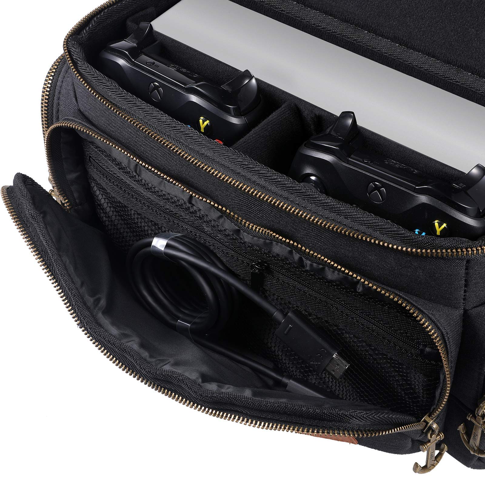 Zadii Protective Carrying Case Compatible with Xbox Series S, Travel Bag Holds Series S Console, 2 Controllers, Portable Hard Disk, Cables and Other Accessories