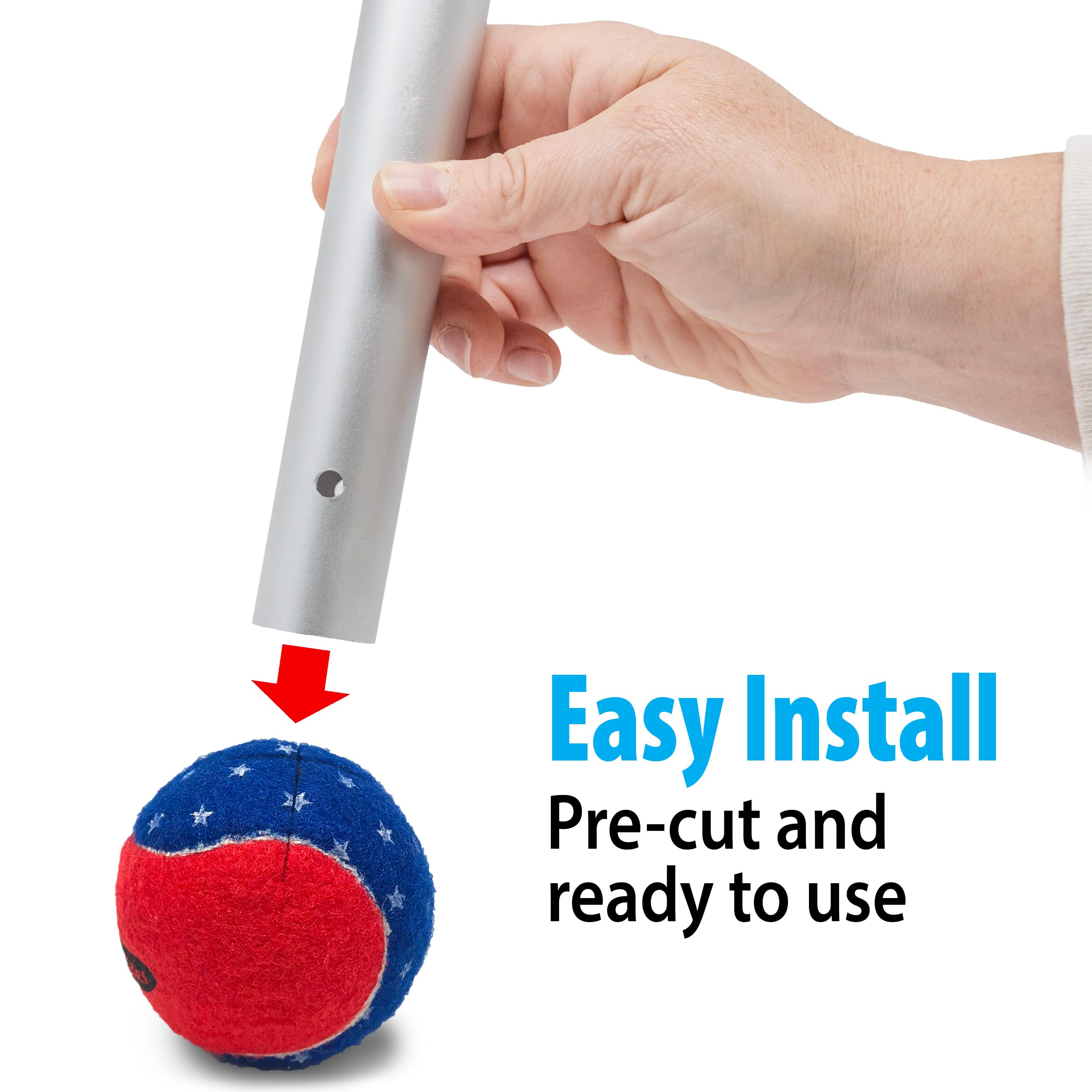 Top Glides Precut Walker Tennis Ball Glides - Patriotic - 2 Pairs