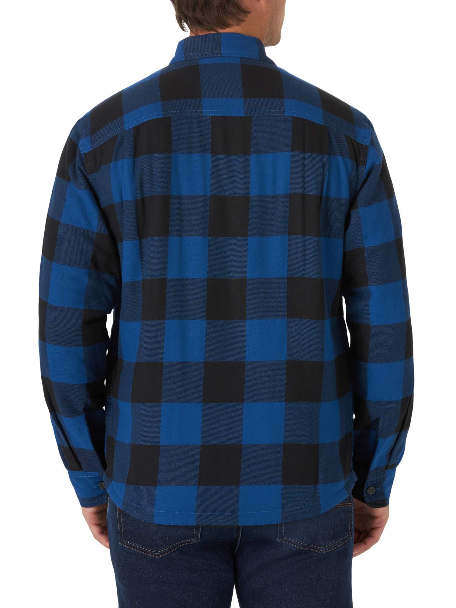 Wrangler Authentics Men's Long Sleeve Sherpa Lined Shirt Jacket, Blue Buffalo, Large